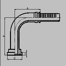 90° SAE j518 code 62 flange 6000 PSI Hydraulic Hose Fittings For ...