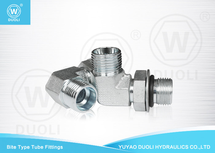 Elbow BSP Thread Bite Type Tube Fitting Adjustable Stud Ends With O ...