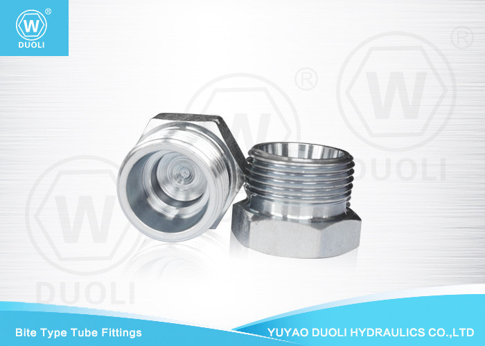 DIN 24° Bite Type Tube Fitting Connector Plug , Hydraulic Hose Components